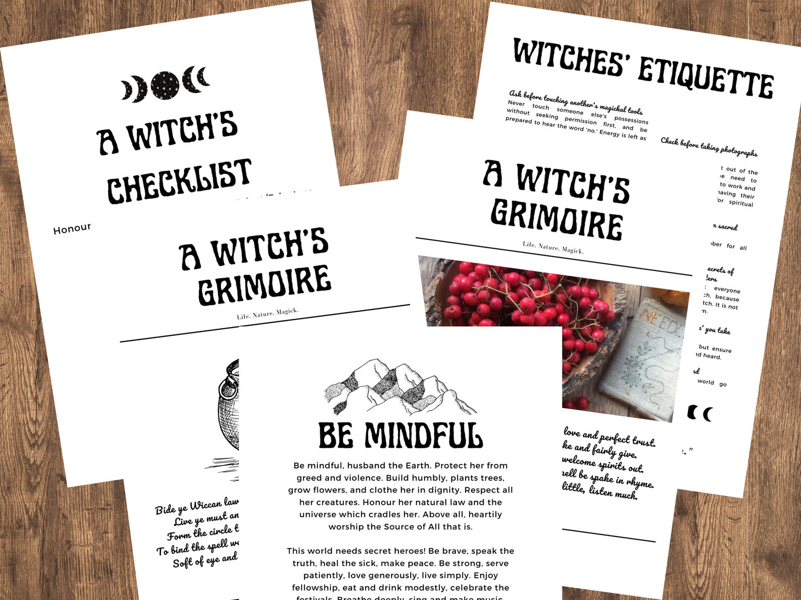 Printable Grimoire Pages Build Your Own Grimoire Book of Shadows the ...