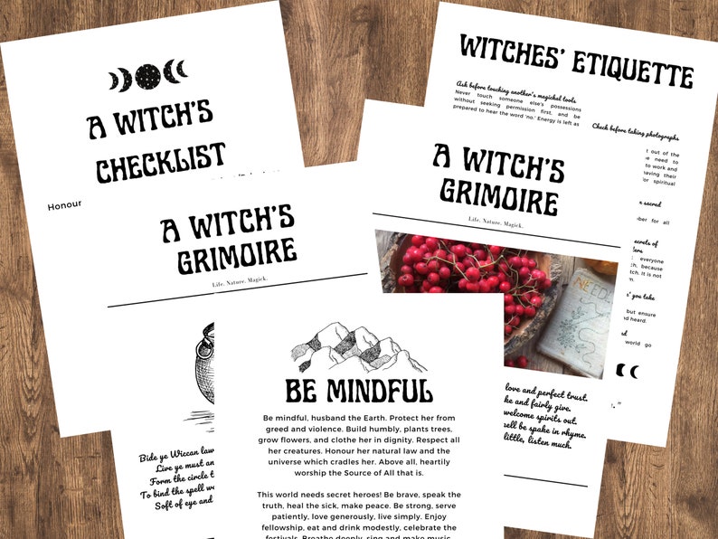 Printable Grimoire Pages Build Your Own Grimoire Book of Shadows the ...