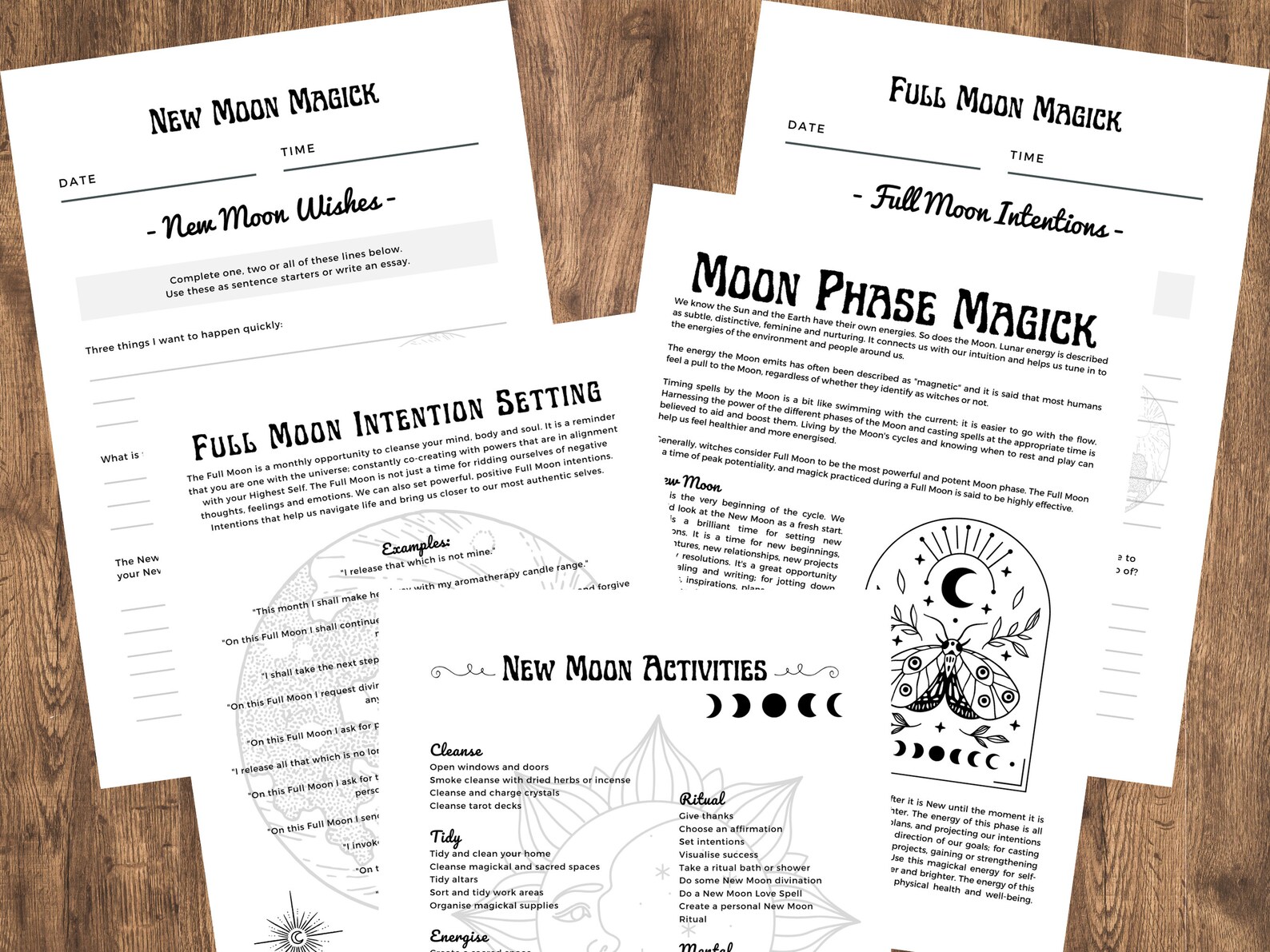 Printable Grimoire Pages | Build Your Own Grimoire | Book of Shadows ...