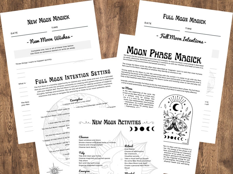 Printable Grimoire Pages | Build Your Own Grimoire | Book of Shadows ...