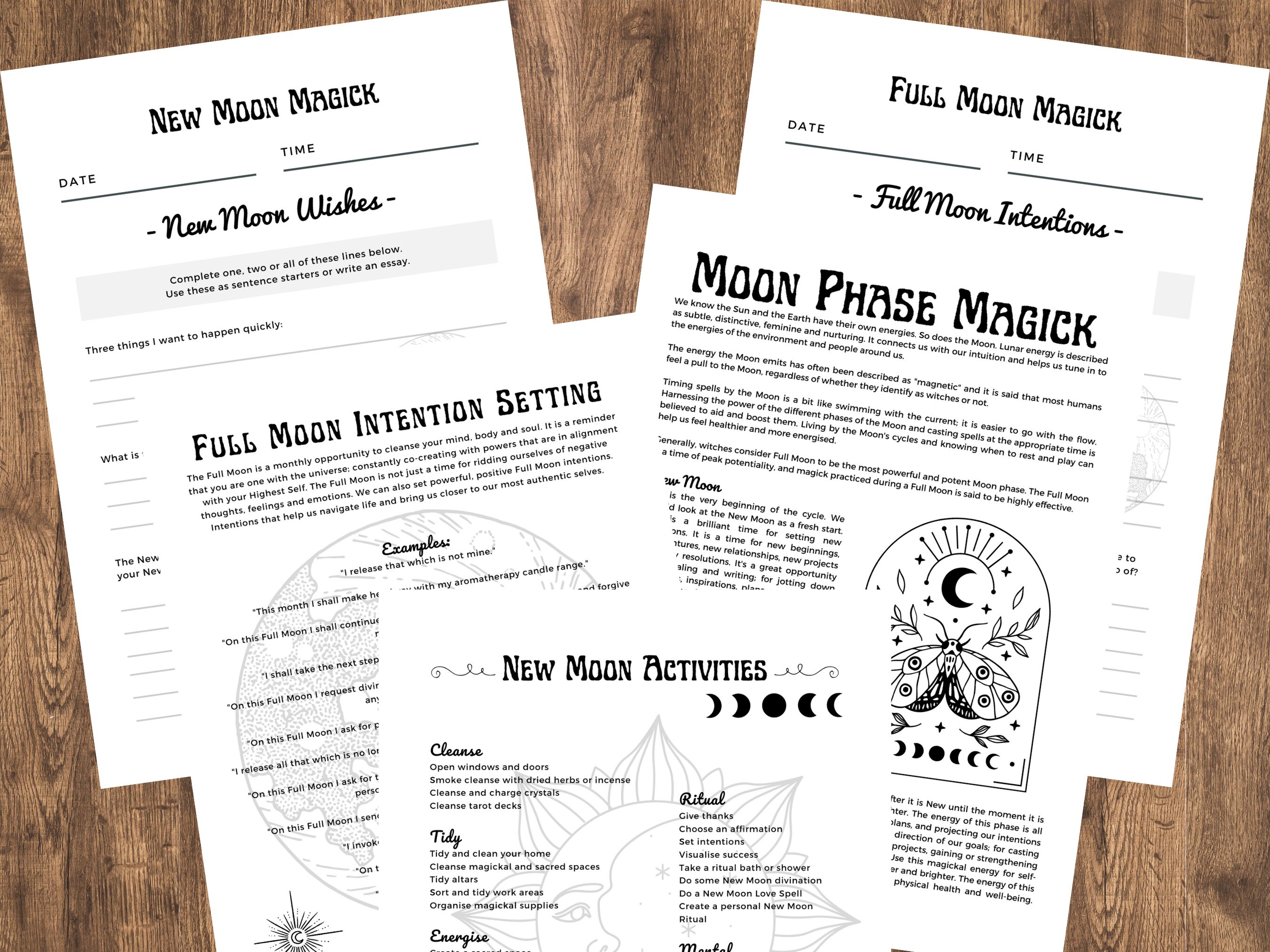 Printable Grimoire Pages Build Your Own Grimoire Book of Shadows the ...