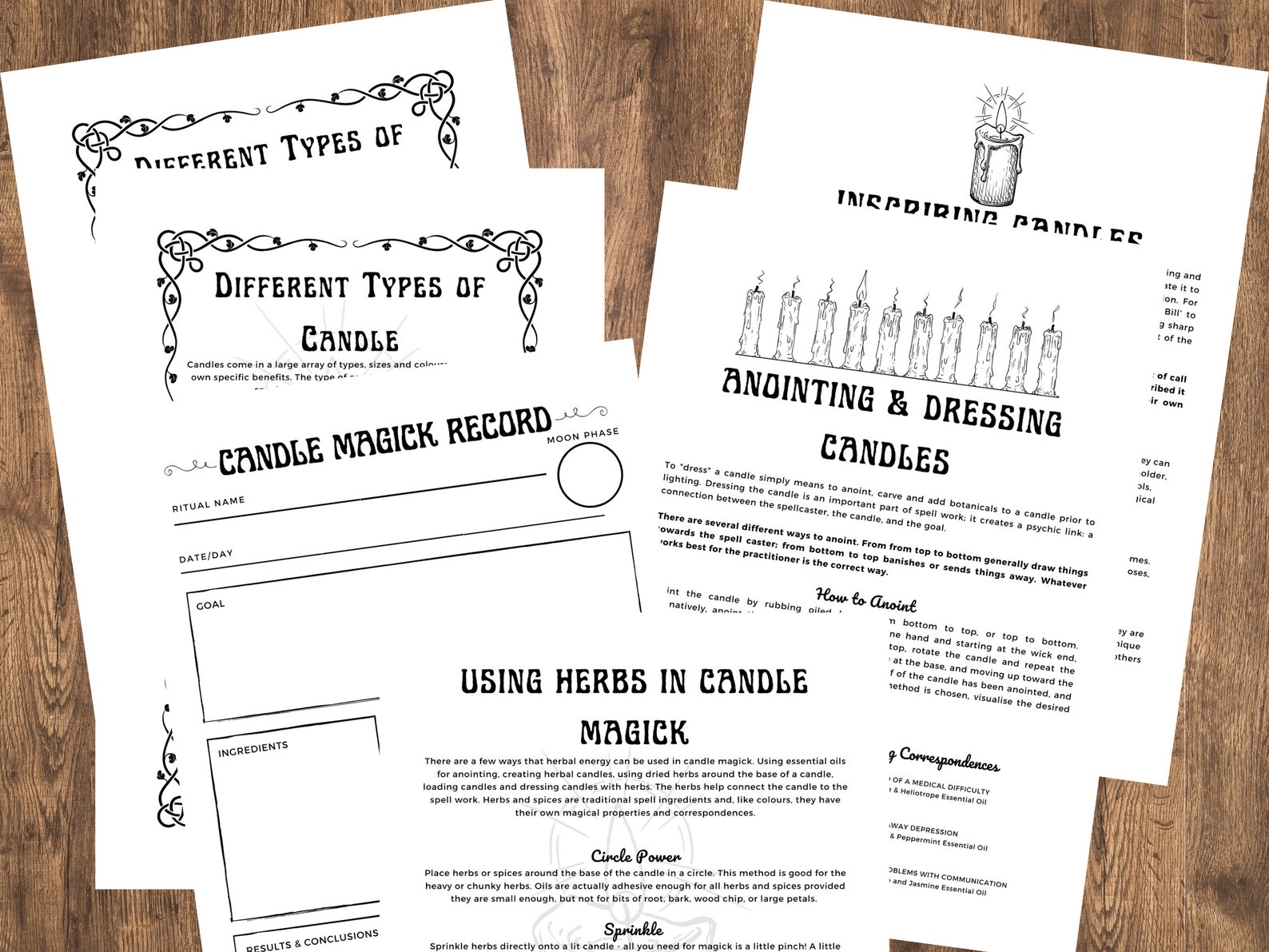 Printable Grimoire Pages | Build Your Own Grimoire | Book of Shadows ...