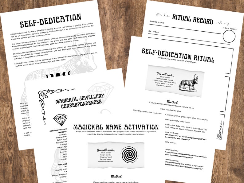 Printable Grimoire Pages | Build Your Own Grimoire | Book of Shadows | the Cemetery Witch ...