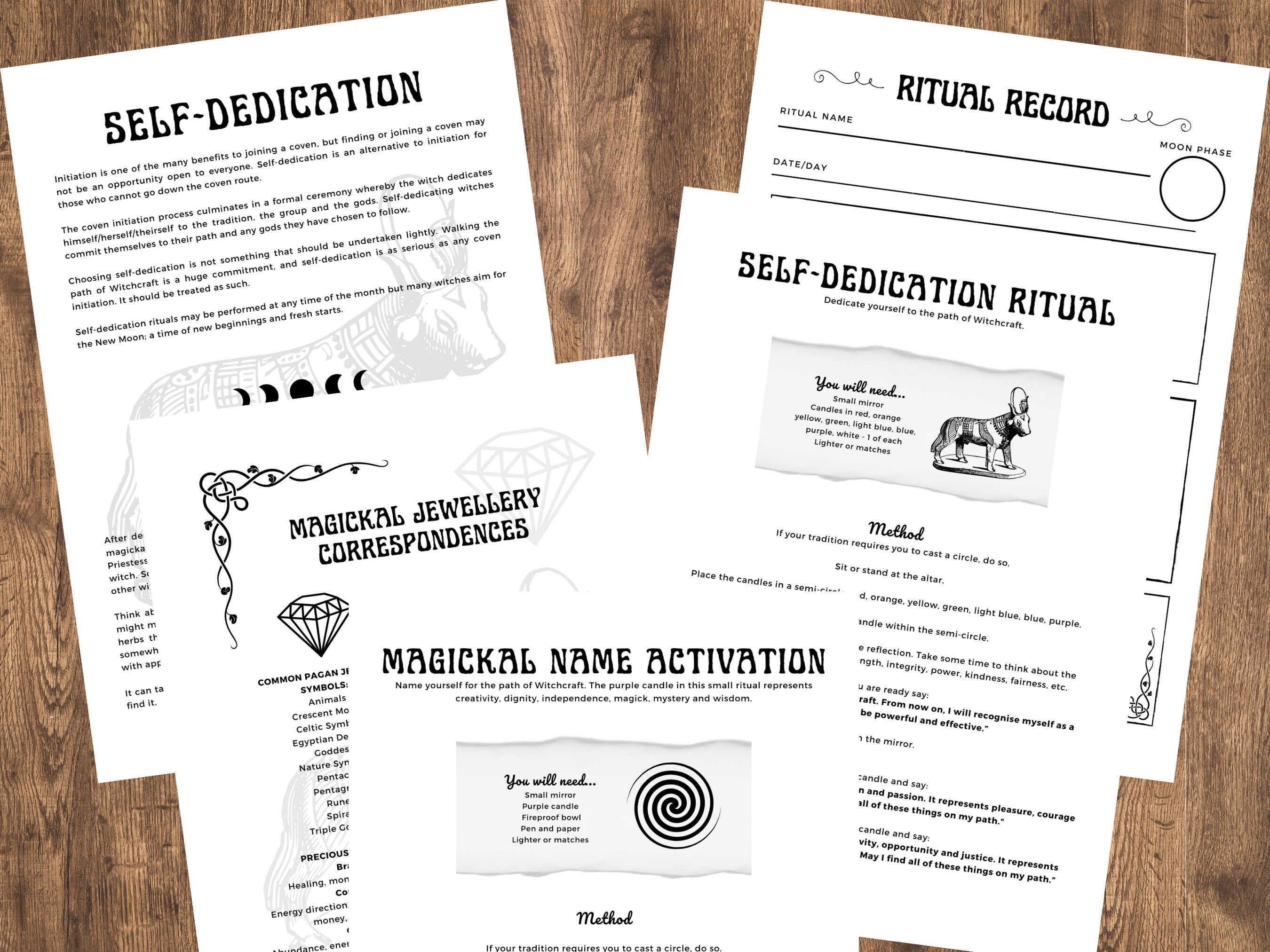 Printable Grimoire Pages Build Your Own Grimoire Book of Shadows the ...