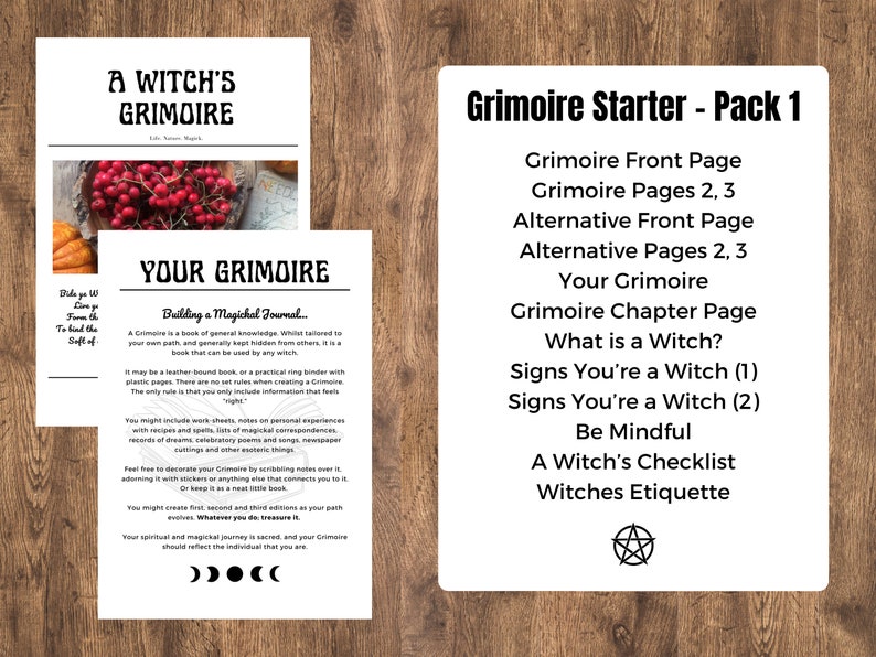 Printable Grimoire Pages Build Your Own Grimoire Book of Shadows the ...