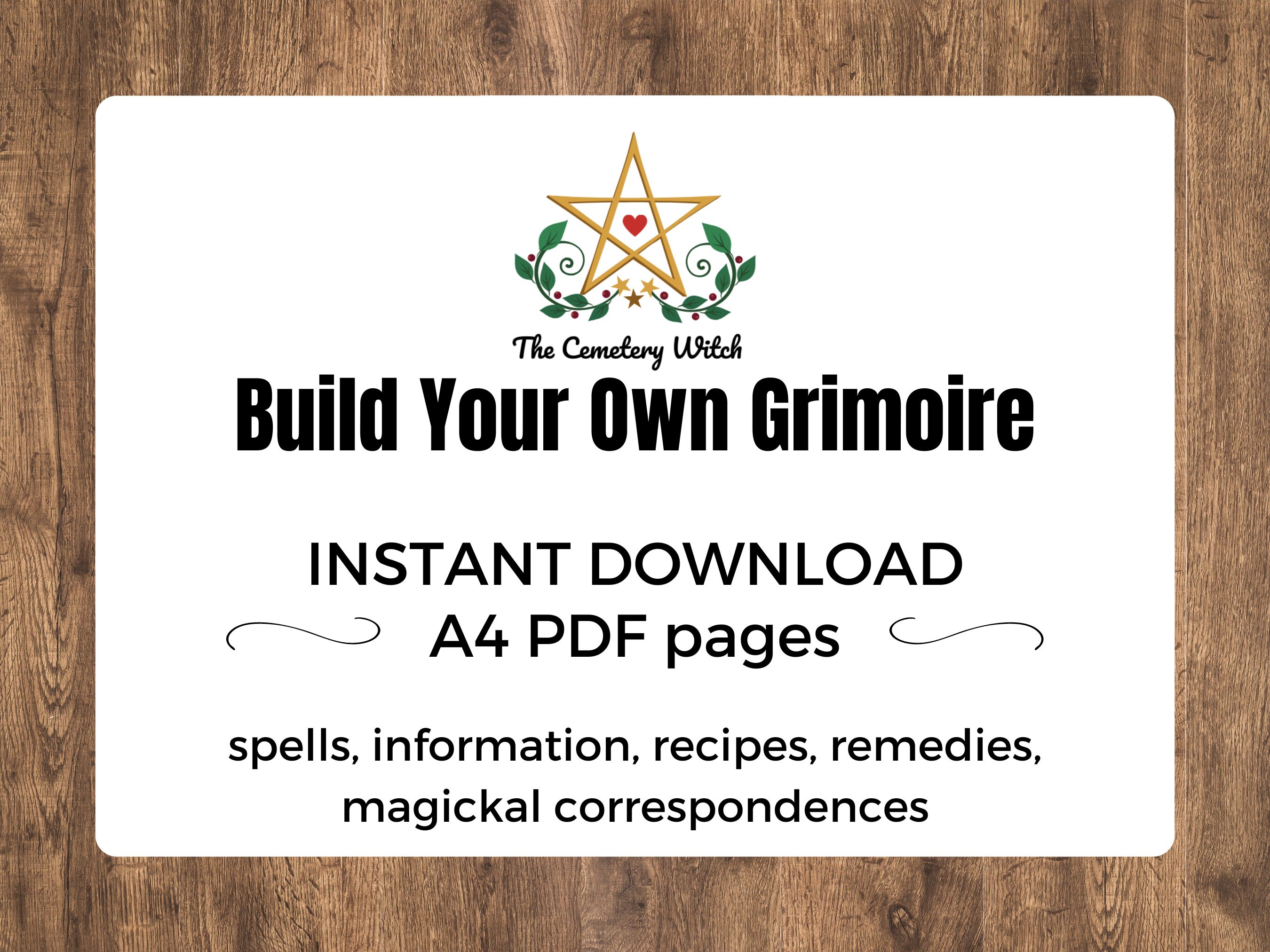Printable Grimoire Pages Build Your Own Grimoire Book of Shadows the ...