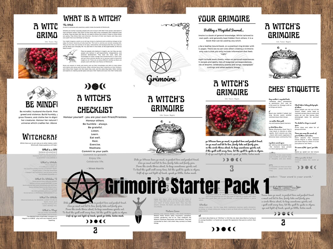 Printable Grimoire Pages | Build Your Own Grimoire | Book of Shadows ...