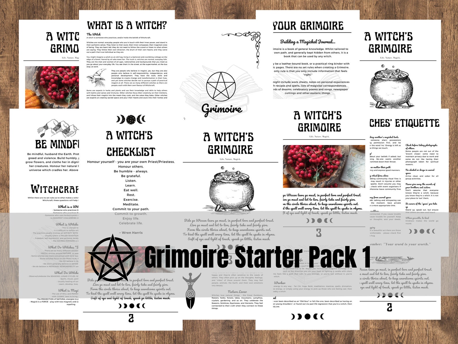 Printable Grimoire Pages Build Your Own Grimoire Book of Shadows the ...