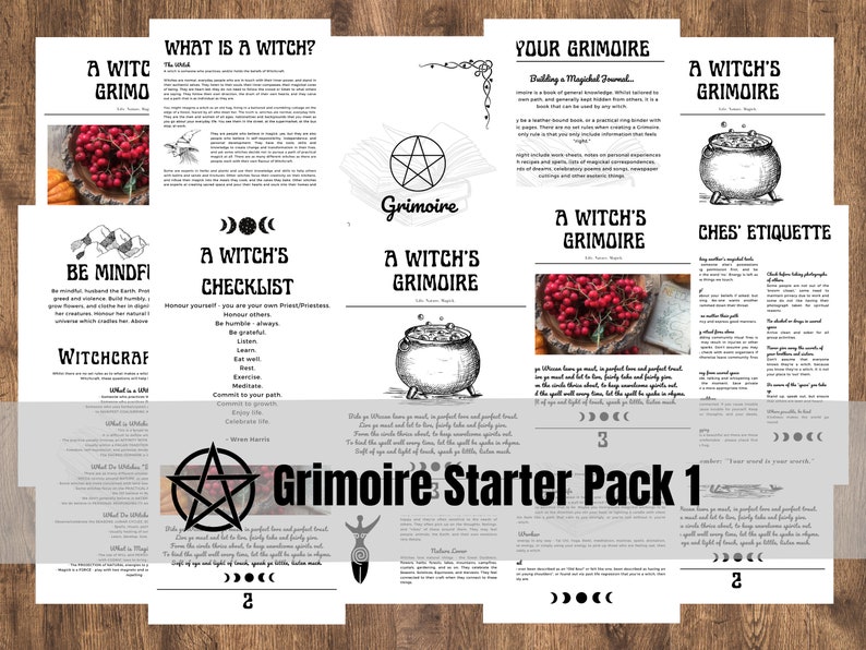 Printable Grimoire Pages Build Your Own Grimoire Book of Shadows the ...