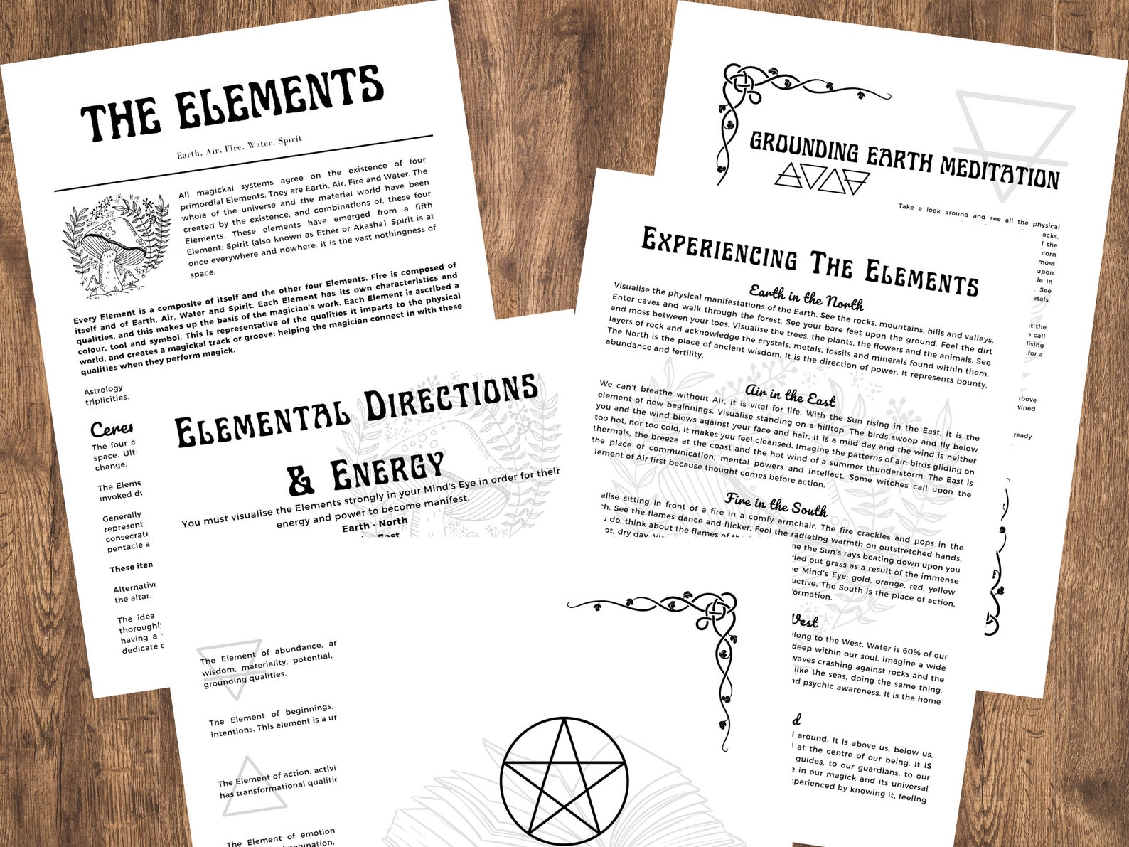 Printable Grimoire Pages | Build Your Own Grimoire | Book of Shadows | the Cemetery Witch ...