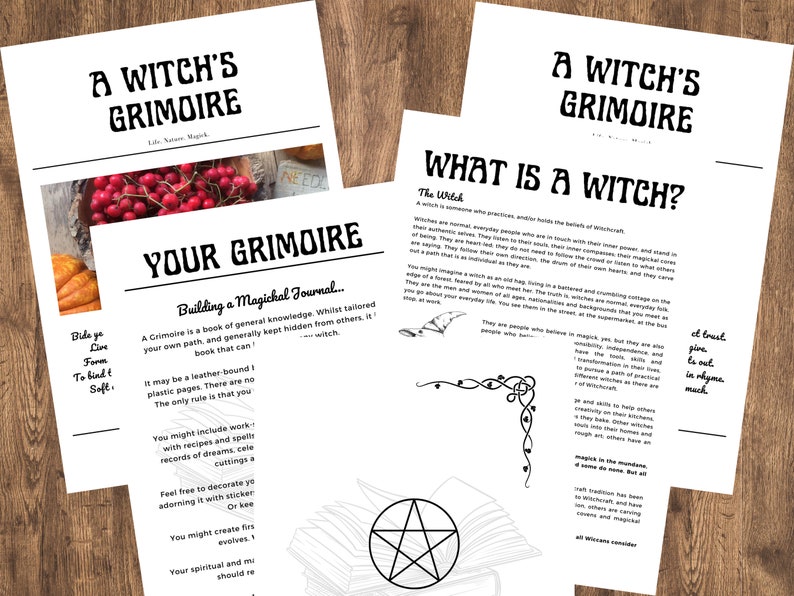 Printable Grimoire Pages Build Your Own Grimoire Book of Shadows the ...