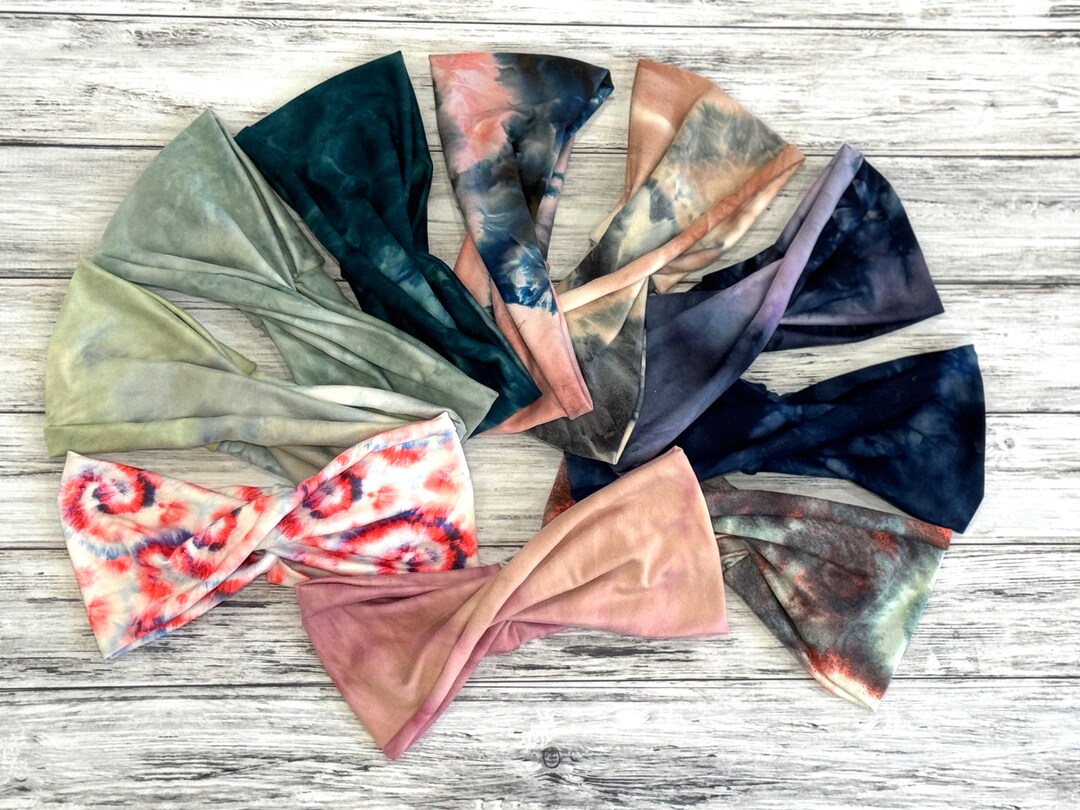 The Tie Dye Print Double Twist Headbands - Etsy