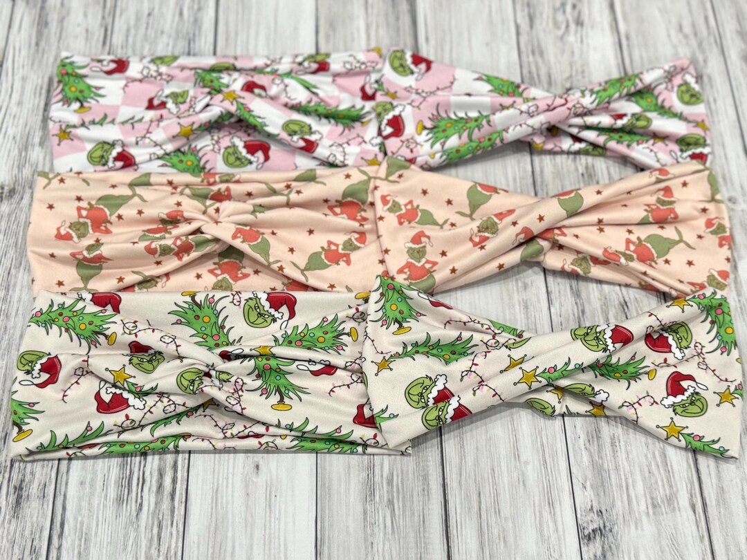 The Mean Green Christmas Character Knotted or Twist Headbands - Etsy