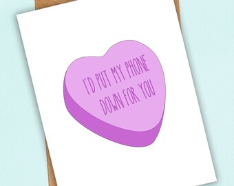 Phone Valentine Card | Etsy