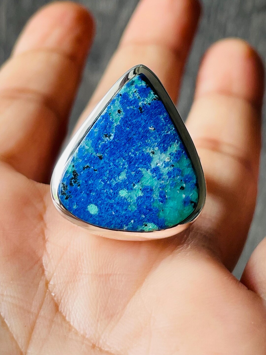 Rare Blue Bird Azurite Gemstone Solid Silver Ring OLD MINE Azurite ...