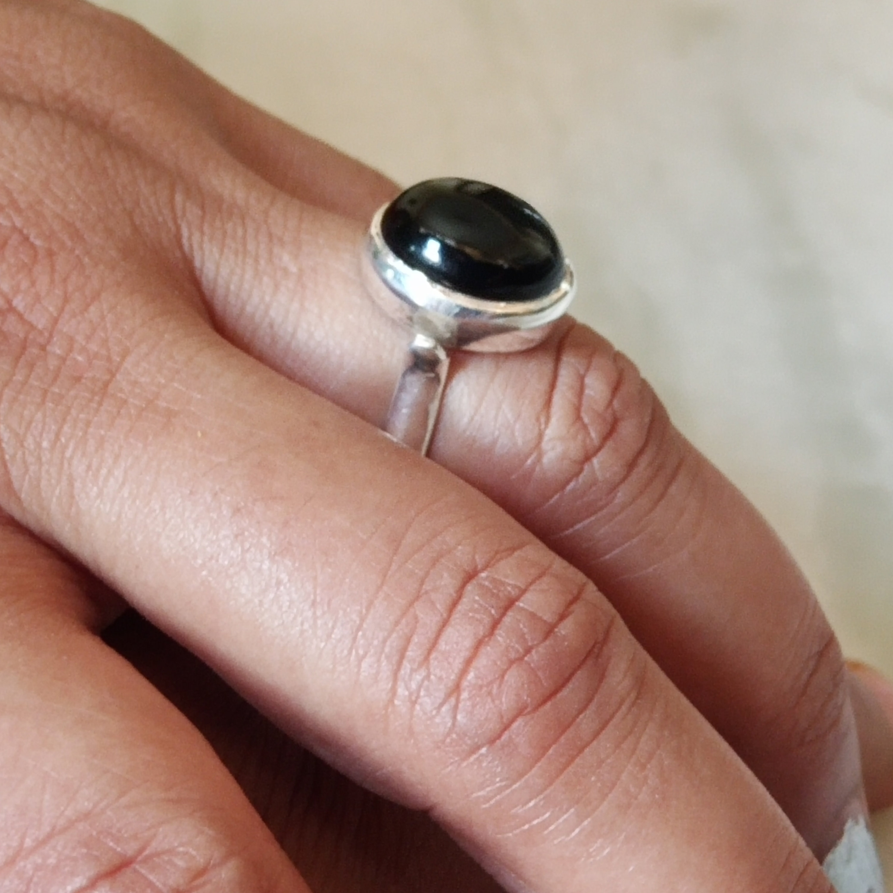Anillo ónix negro anillo de piedra preciosa negra anillo de | Etsy