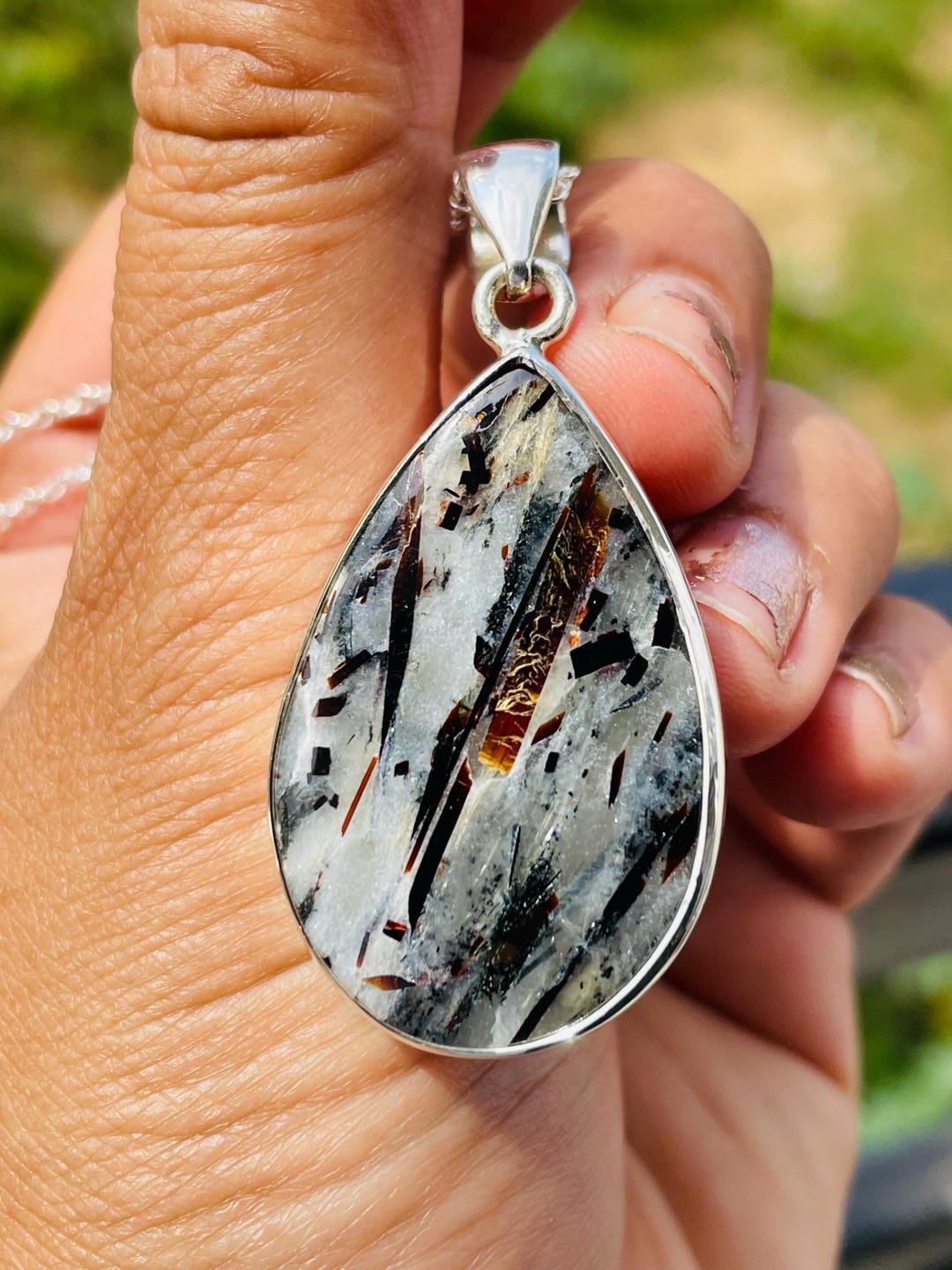 Rare Astrophyllite Crystal Solid 925 Sterling Silver Pendant,natural ...
