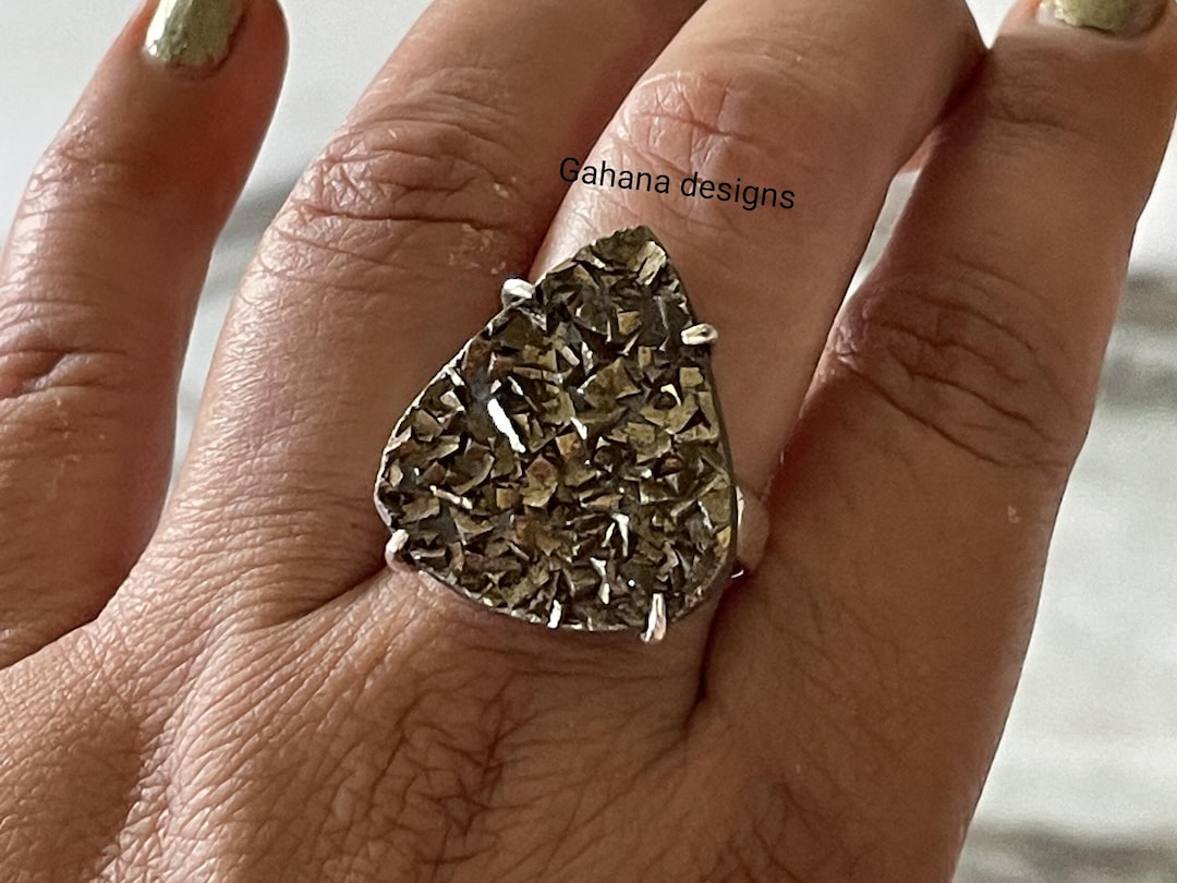 Unique Pyrite Ring Natural Pyrite Ring 925 Solid Sterling Silver Ring ...