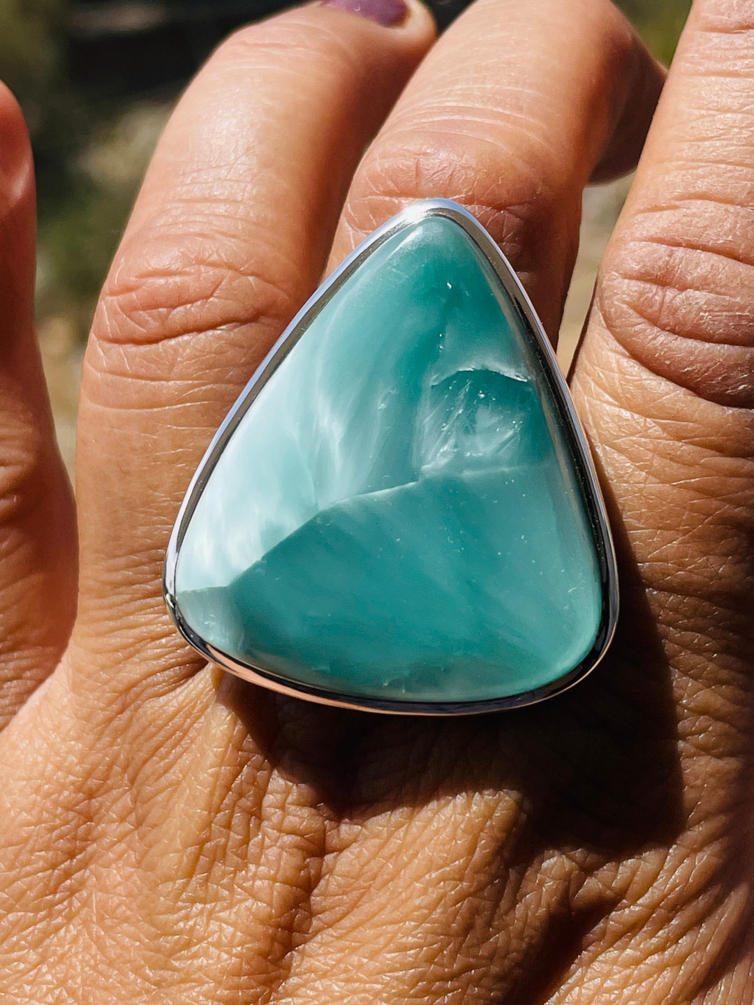 HIGH QUALITY Ocean Green Color Hemimorphite Solid 925 Sterling Silver ...