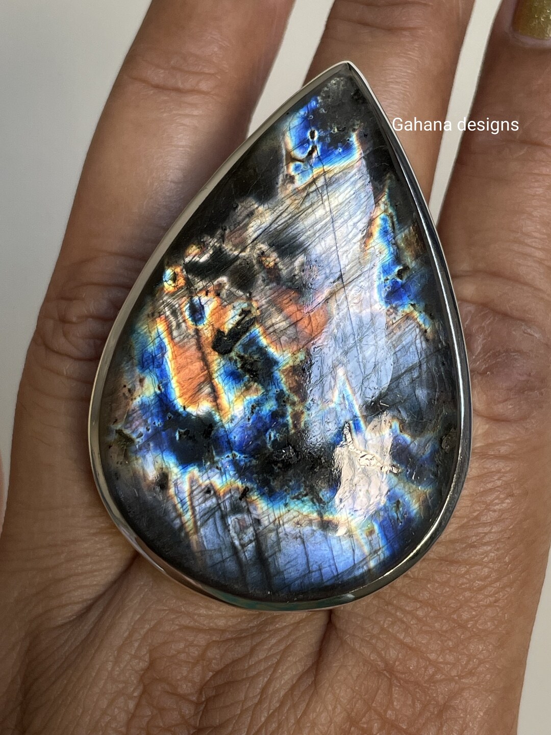 Spectrolite Labradorite Ring Natural Labradorite,925 Sterling Silver ...