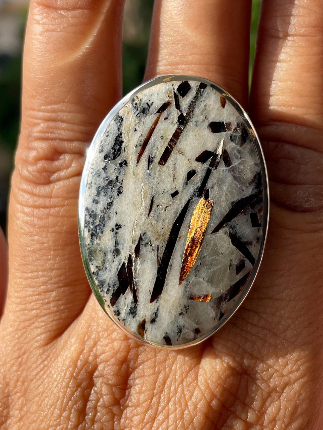 Rare Astrophyllite Crystal Solid 925 Sterling Silver Ring,natural Gem ...