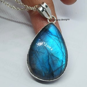 Labradorite Pendant,925 Sterling Silver,stunning Deep Blue Labradorite ...
