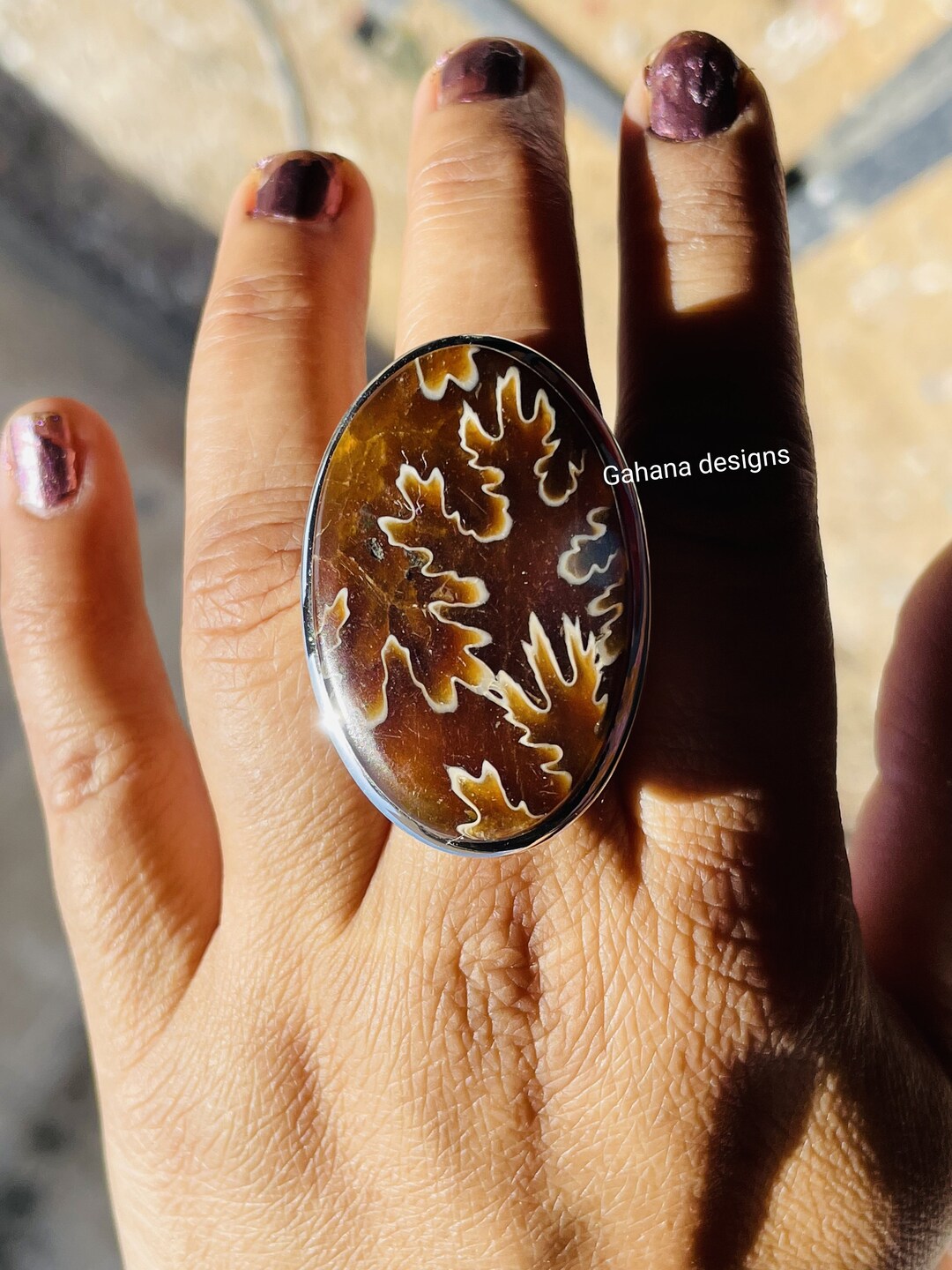 RARE Sutured AMMONITE FOSSIL Ring Handmade With Sterling Silver 925 ...