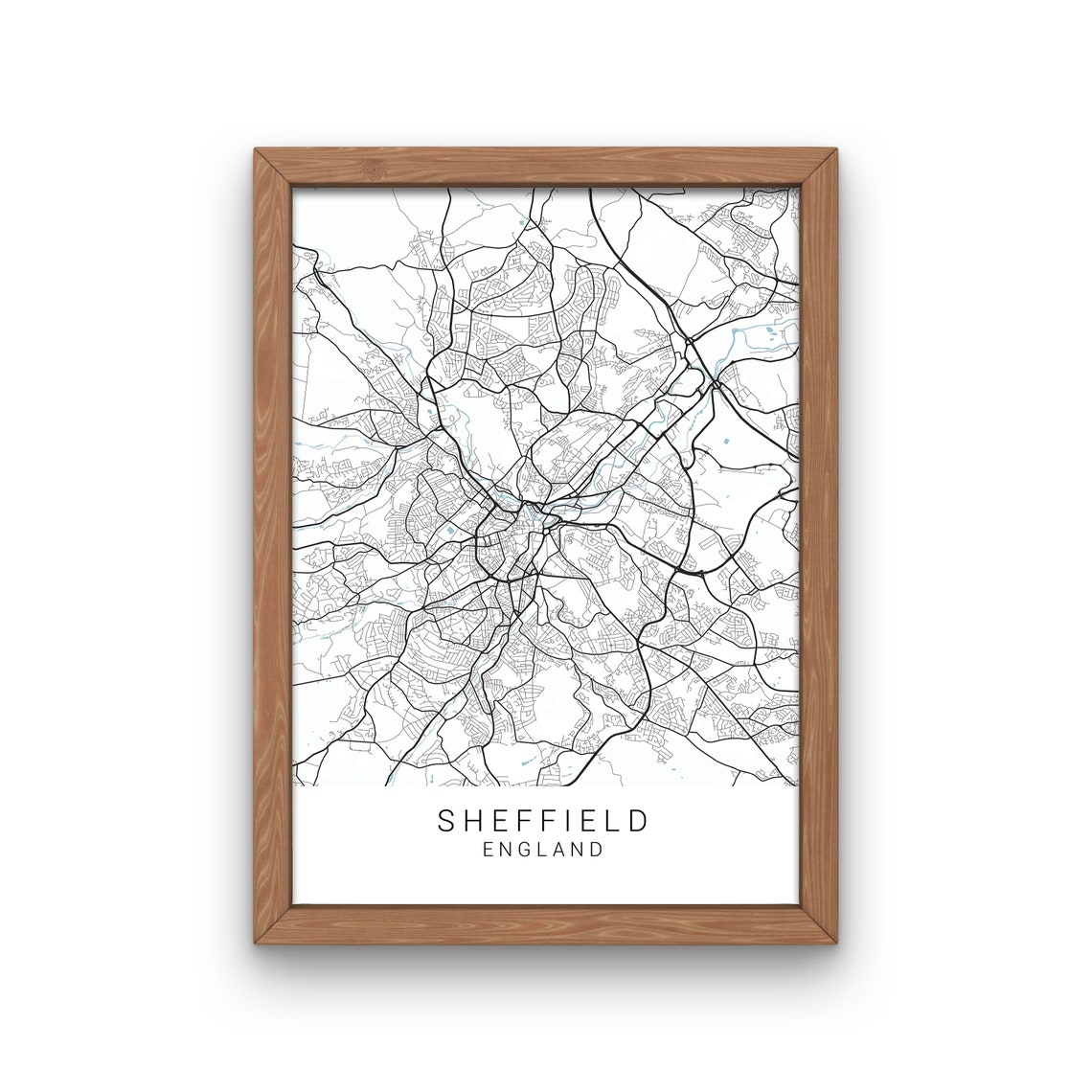 Sheffield Map Print, Sheffield Poster, Sheffield Wall Art, Sheffield ...