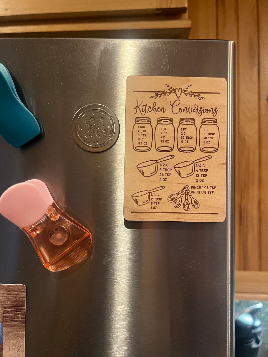 Measurment Conversion Magnet- Kitchen Magnet, Measuring, Measuring Cups ...