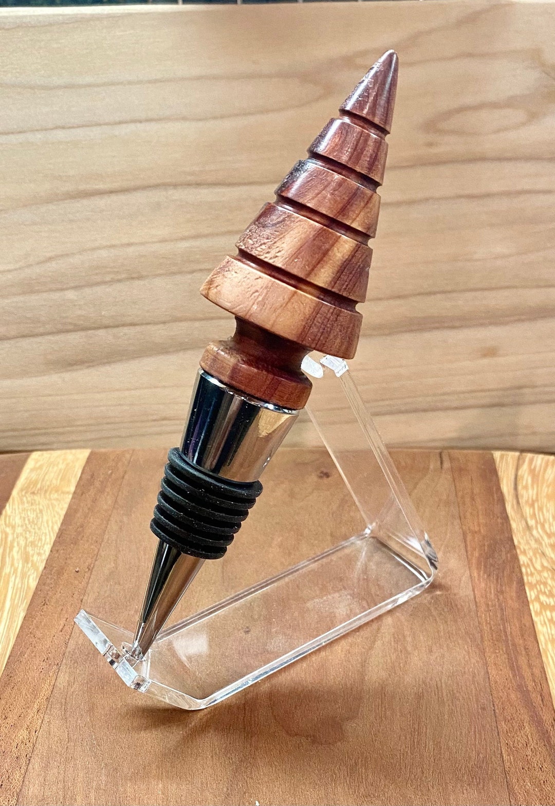 Wood Christmas Tree Bottle Stopper- Wine, Stopper, Christmas Wine ...