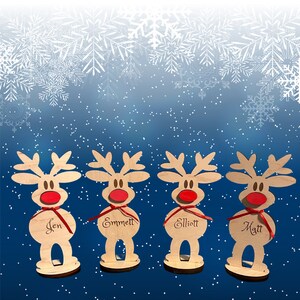 Personalized Reindeer Decor, Reindeer Place Settings, Reindeer Figures ...