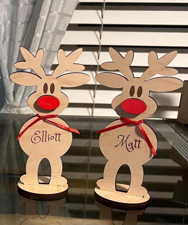 Personalized Reindeer Decor, Reindeer Place Settings, Reindeer Figures ...