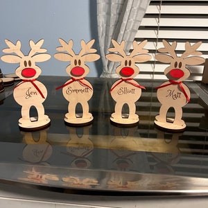 Personalized Reindeer Decor, Reindeer Place Settings, Reindeer Figures ...