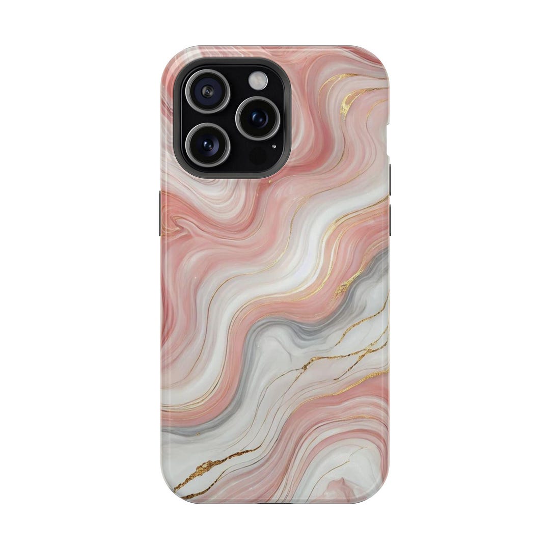 Magsafe® Magnetic Tough Cases Marble Pink Gold Abstract Design iPhone Case Gift Idea for Her ...