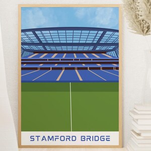 Chelsea FC Stadium Poster Wall Art Football Soccer Stamford Bridge ...