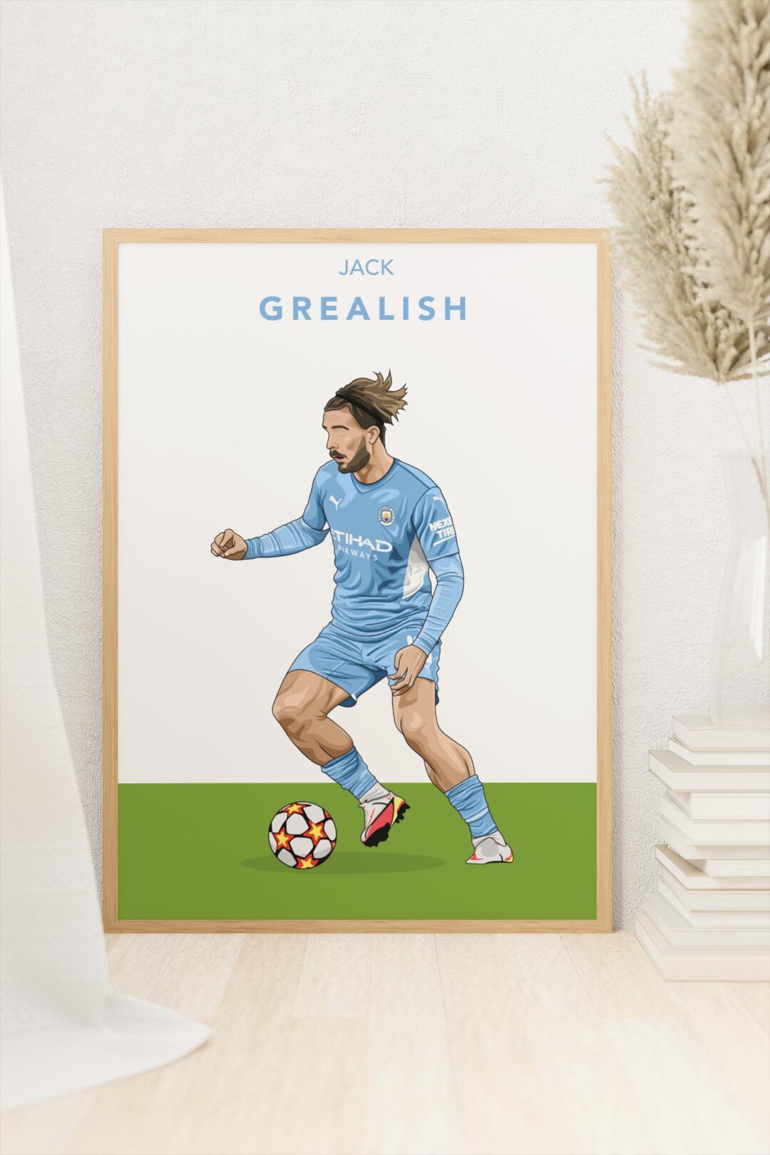 Jack Grealish Poster Wall Art Football Soccer Manchester City FC Poster ...