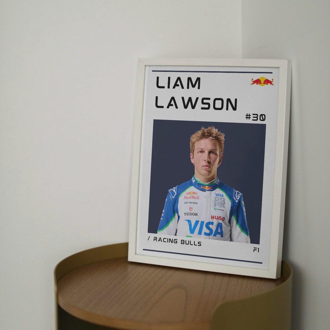 Liam Lawson Poster Printable Wall Art Formula One Print Sports Wall ...