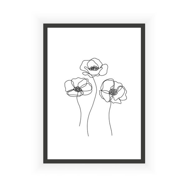 Poppy Line Art - Etsy