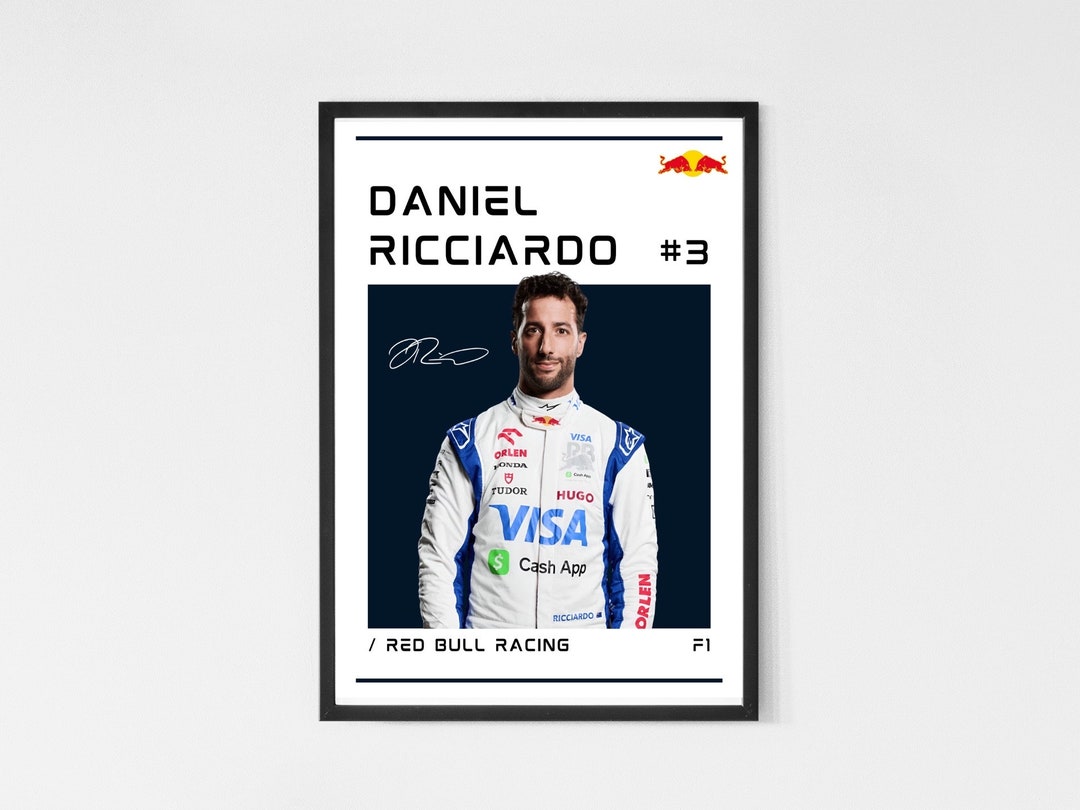 Daniel Ricciardo Poster, Formula 1 Print, Red Bull Racing, Sports Wall ...