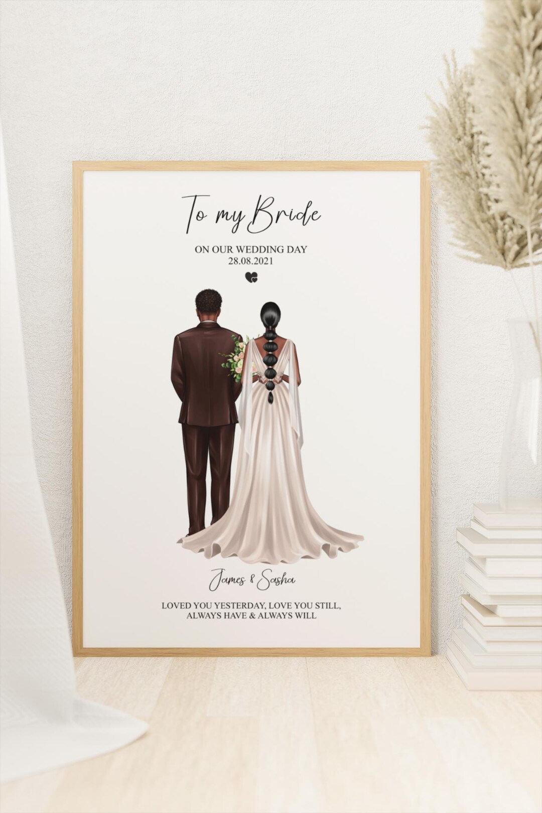 Personalised Wedding Art From Groom to Bride on Their Wedding Day Gift ...