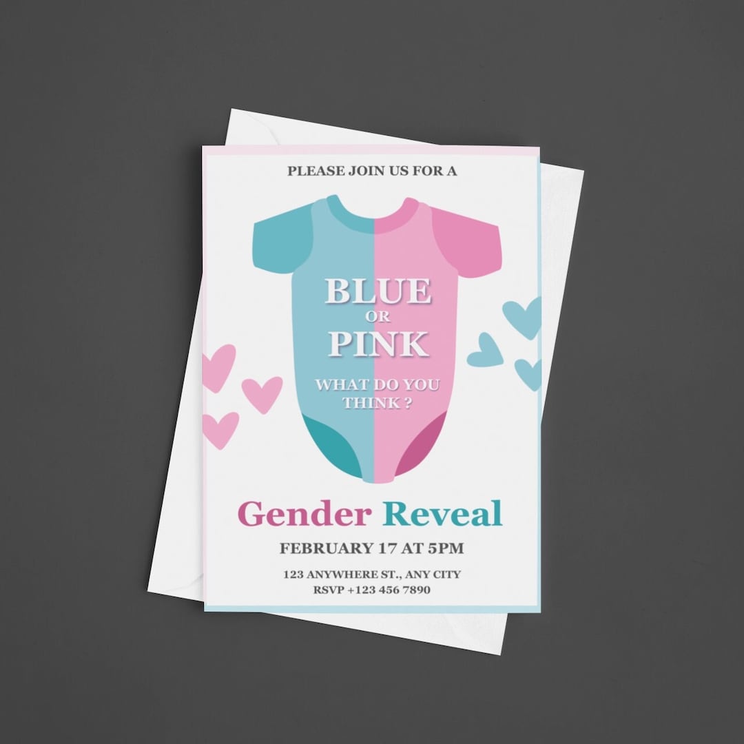 Personalised Printable Gender Reveal Party Invitation You're Invited to ...