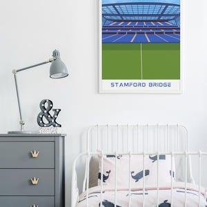 Chelsea FC Stadium Poster Wall Art Football Soccer Stamford Bridge ...