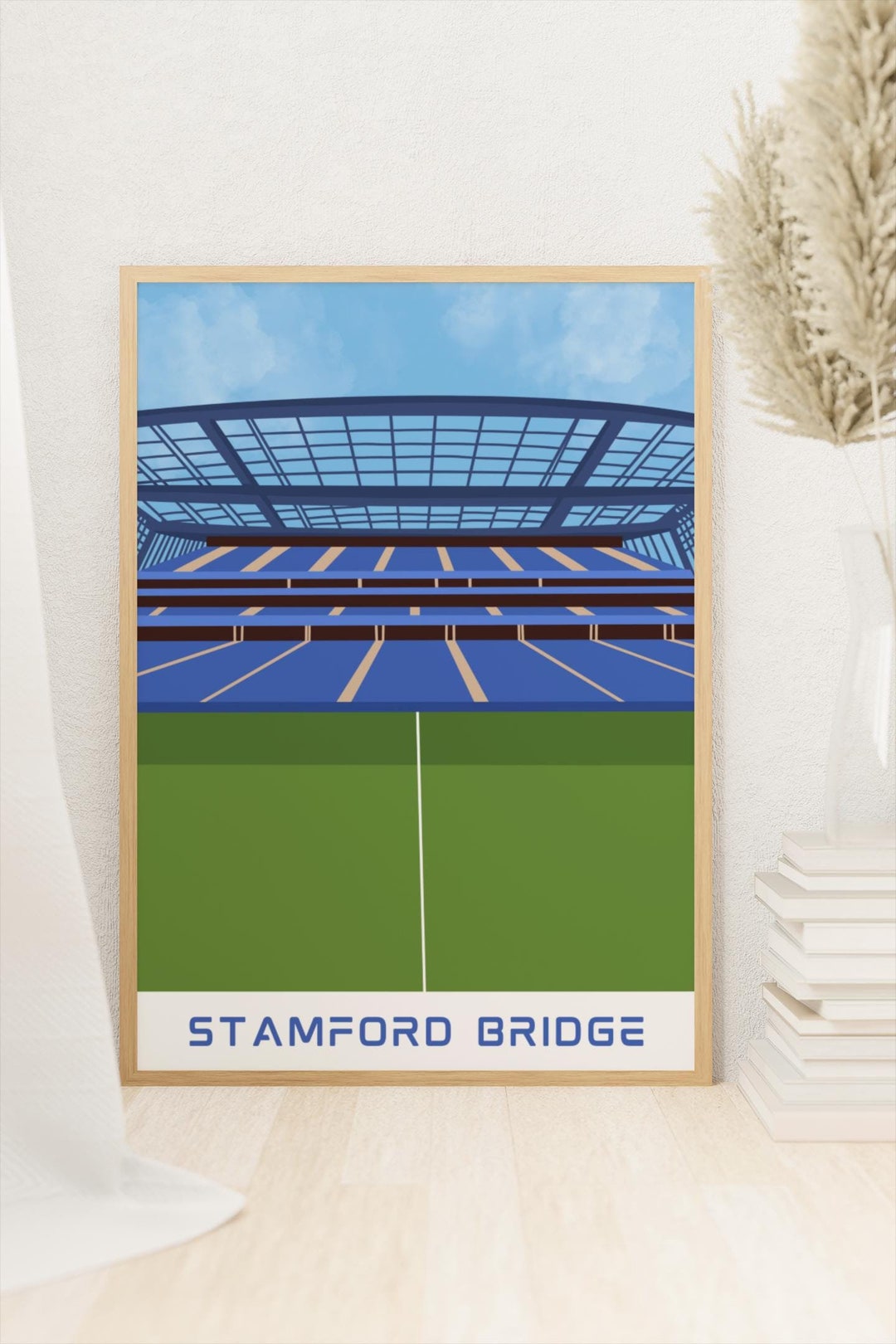Chelsea FC Stadium Poster Wall Art Football Soccer Stamford Bridge ...