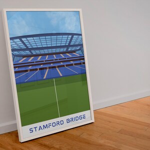 Chelsea FC Stadium Poster Wall Art Football Soccer Stamford Bridge ...