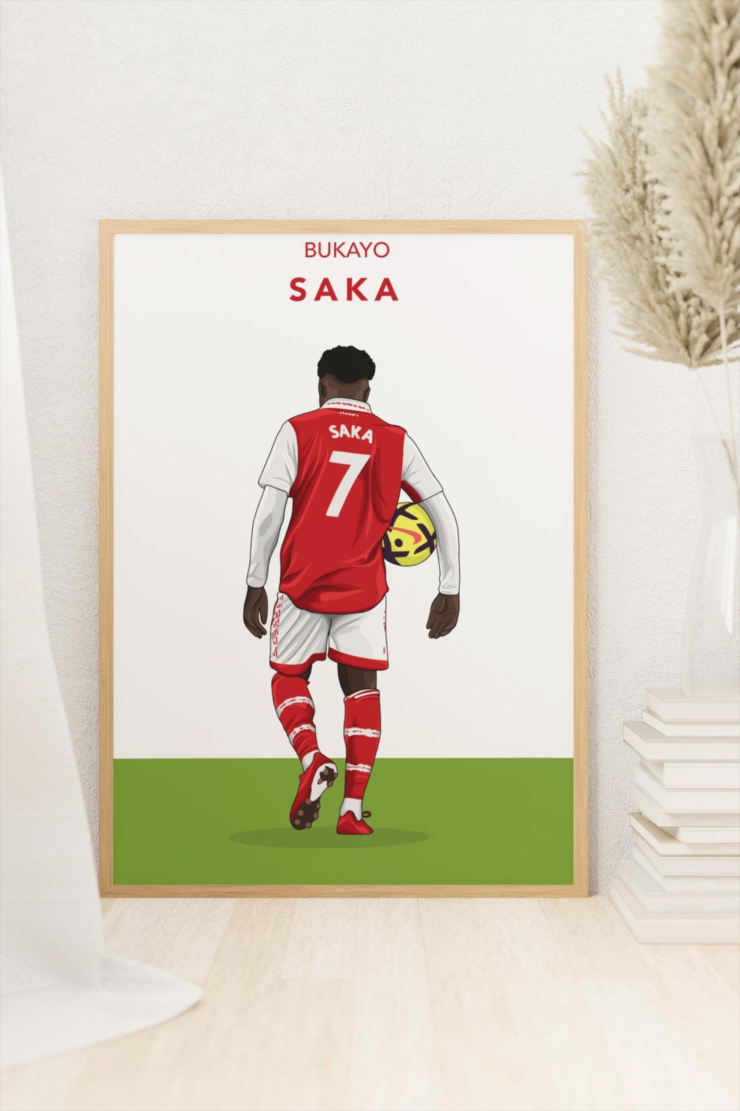 Bukayo Saka Poster Wall Art Football Soccer Arsenal FC Poster Modern ...