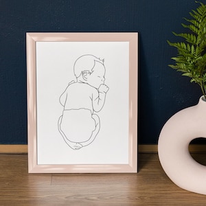 Personalised Baby Line Art Drawing New Baby Gift Baby Birth Poster ...