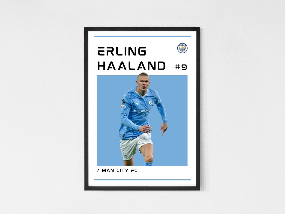 Erling Haaland Poster Man City Poster Man City Gifts Football Print ...