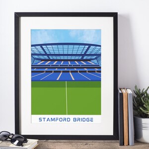 Chelsea FC Stadium Poster Wall Art Football Soccer Stamford Bridge ...