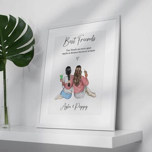 Personalised Best Friend Illustration Portrait Poster Digital Printable ...