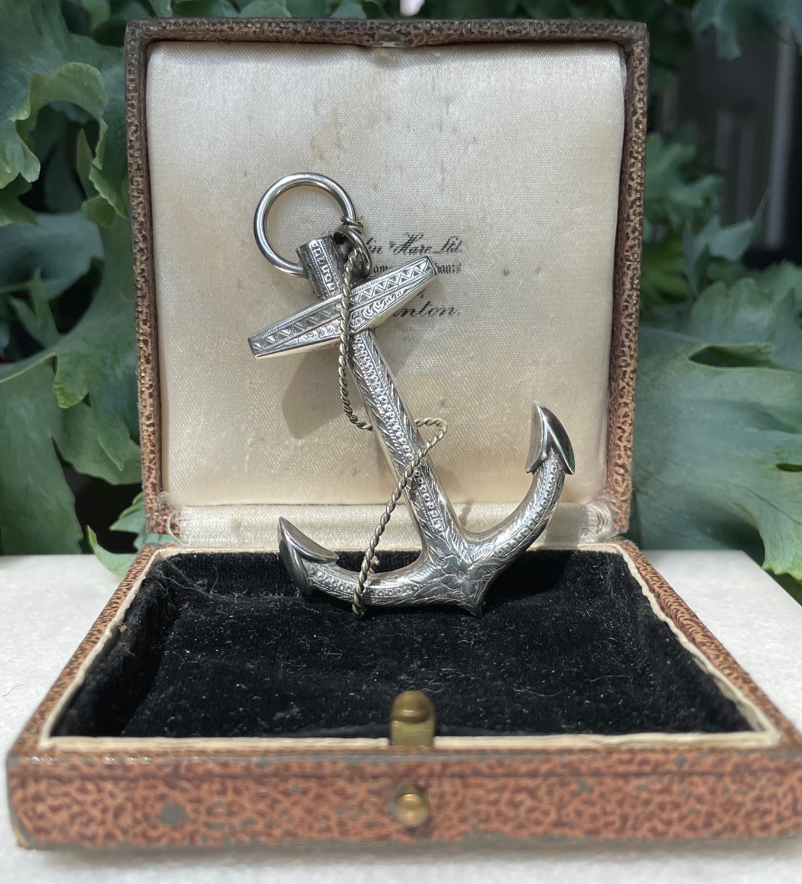 Victorian Large Silver Anchor Brooch and Pendant, Antique, Circa 1870s ...